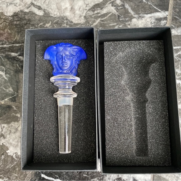 Versace | Other | Versace Medusa Cobalt Blue Crystal Bottle Stopper ...